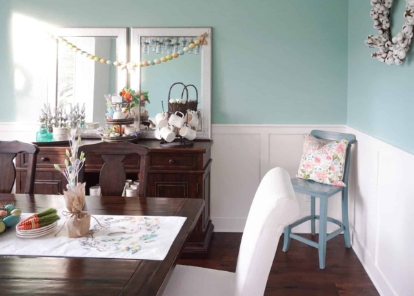A Simple Spring Dining Room - One Happy Housewife