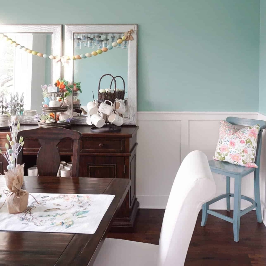 A Simple Spring Dining Room - One Happy Housewife