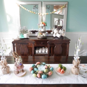 A Simple Spring Dining Room - One Happy Housewife