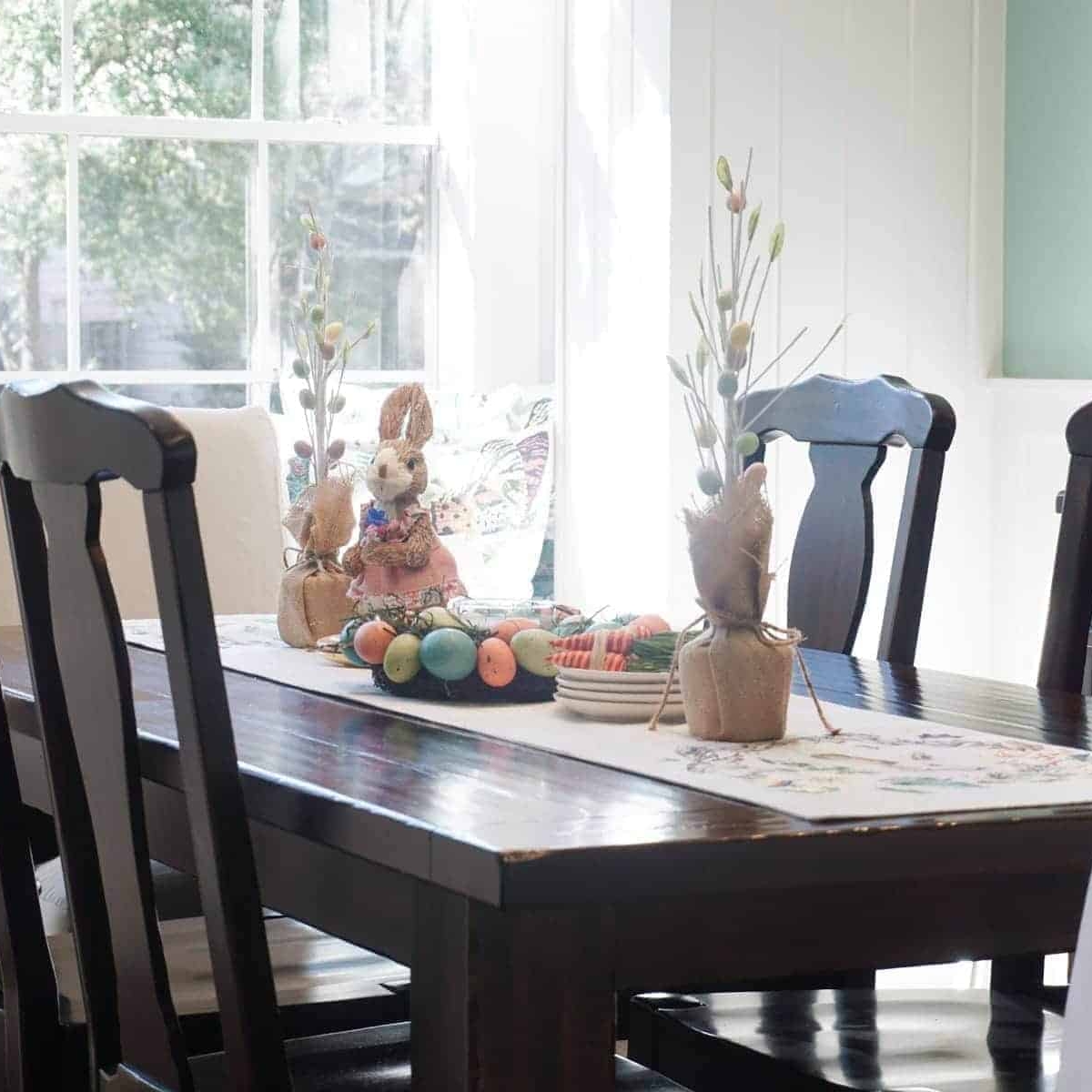 A Simple Spring Dining Room - One Happy Housewife