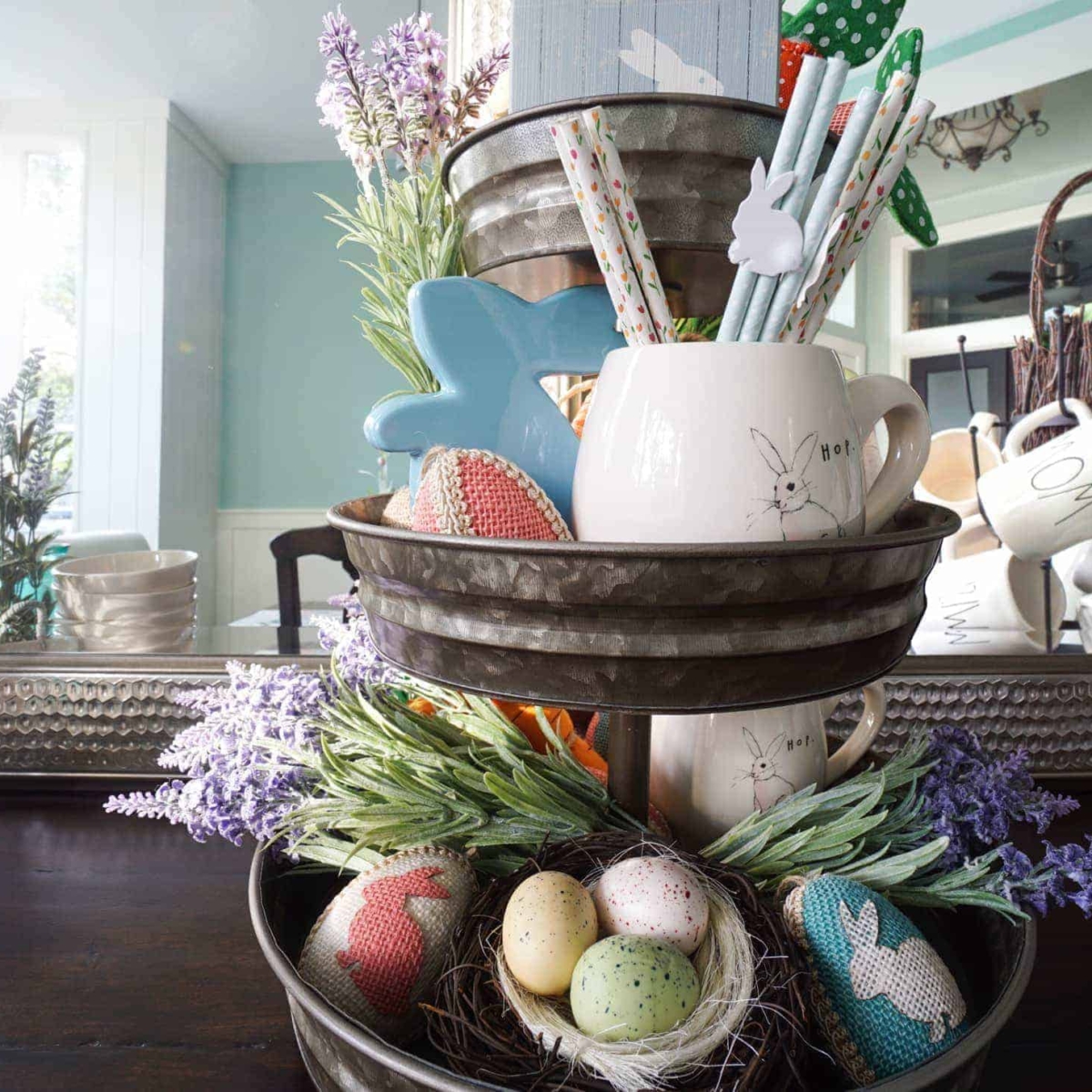 A Simple Spring Dining Room - One Happy Housewife