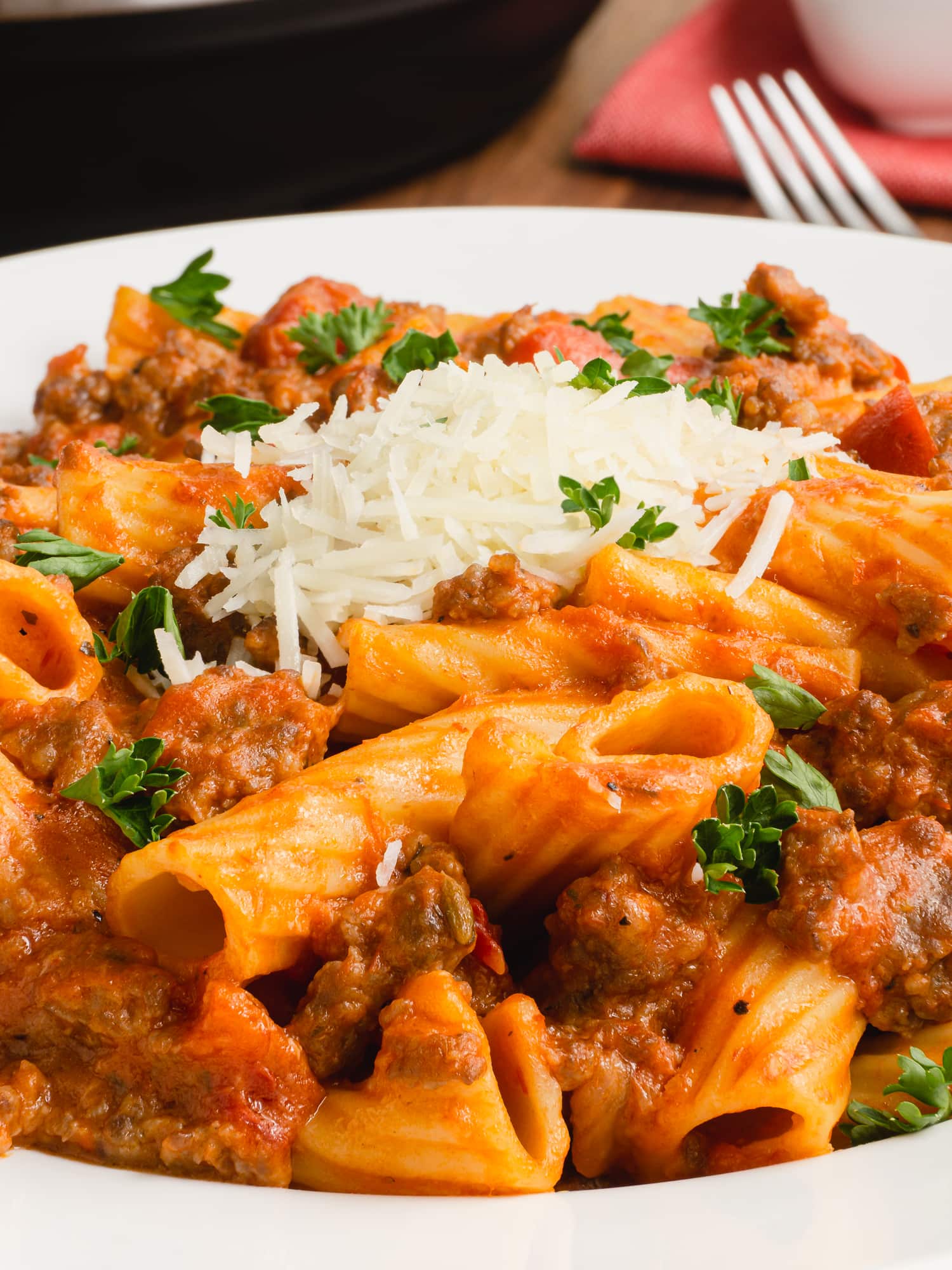 Instant Pot Creamy Sausage Rigatoni - One Happy Housewife