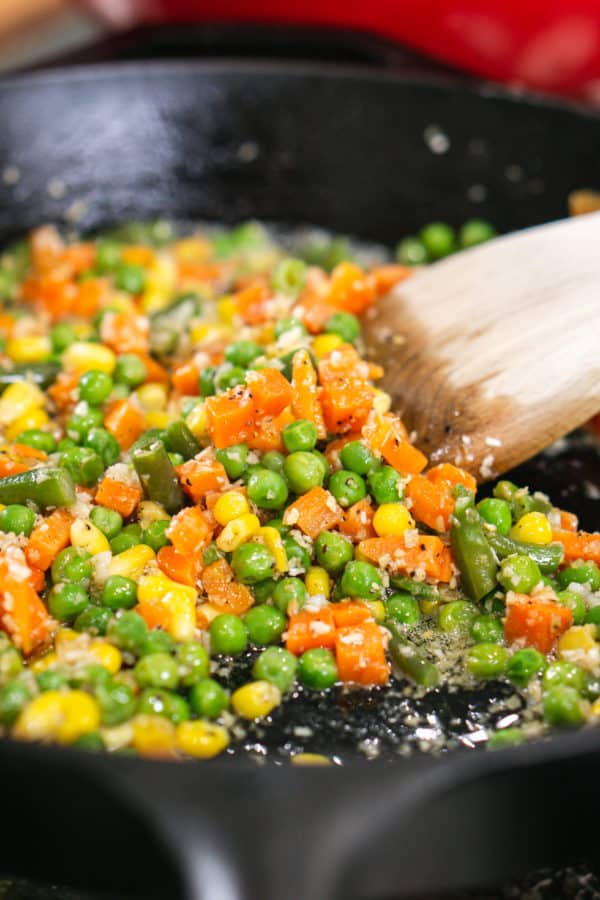 Easy Vegetable and Egg Fried Rice - One Happy Housewife