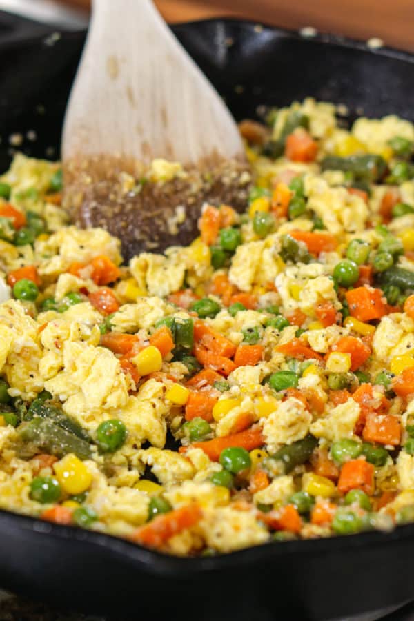 Easy Vegetable and Egg Fried Rice - One Happy Housewife