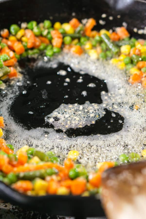 Easy Vegetable and Egg Fried Rice - One Happy Housewife